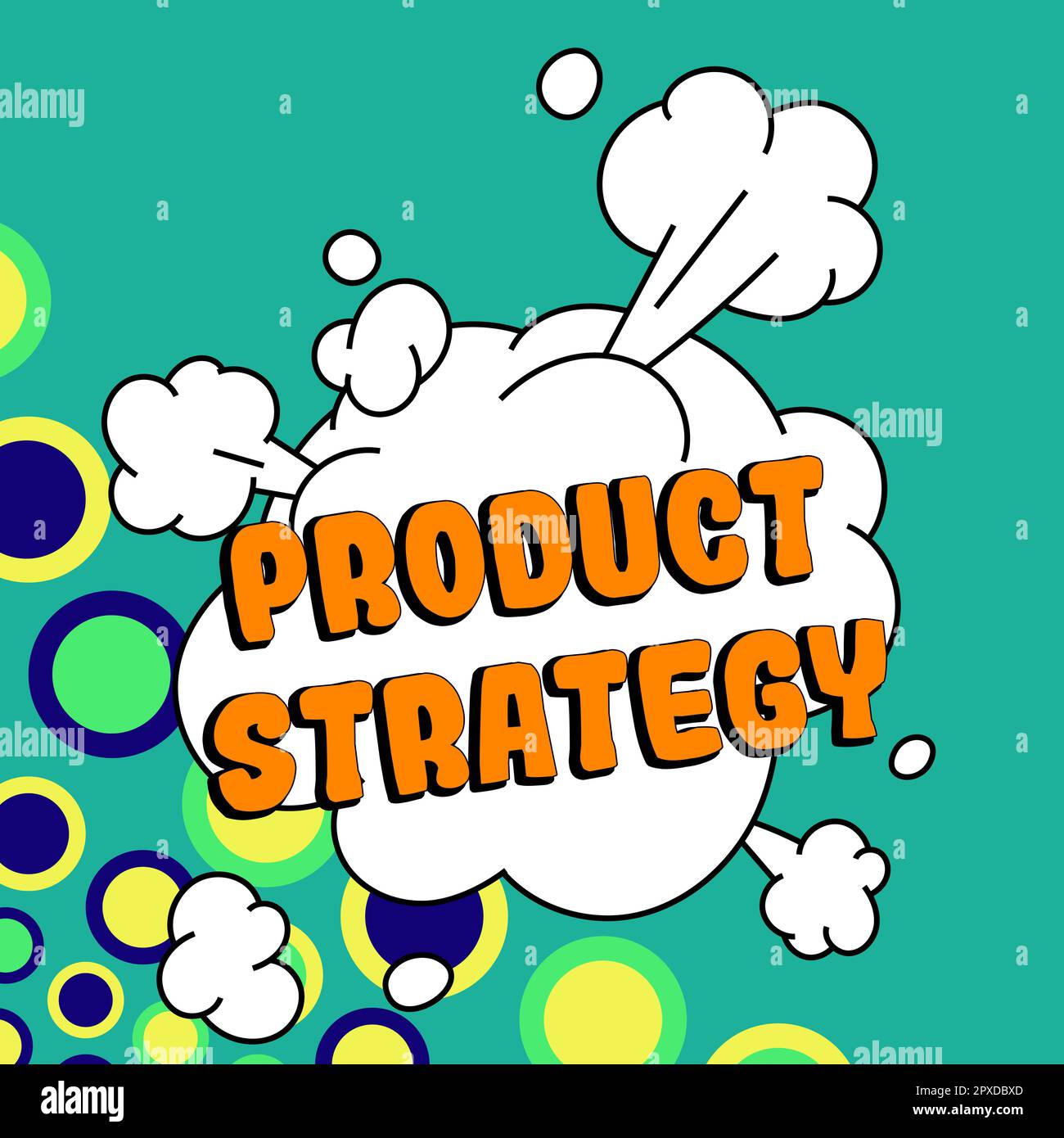 Handwriting text Product Strategy, Business overview long term plan ...