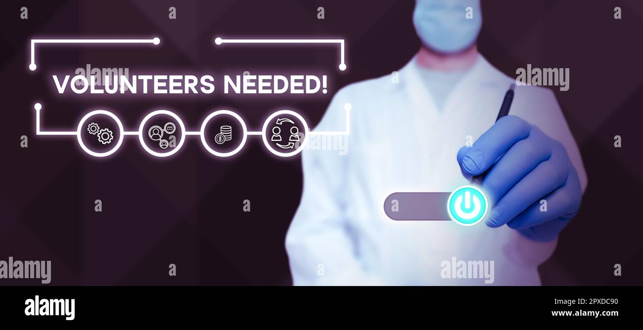 Inspiration showing sign Volunteers Needed, Internet Concept Social ...