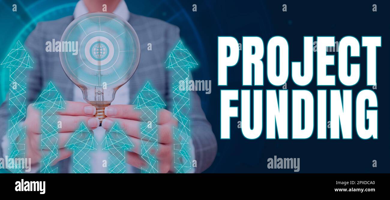 Conceptual display Project Funding, Word Written on paying for start up ...
