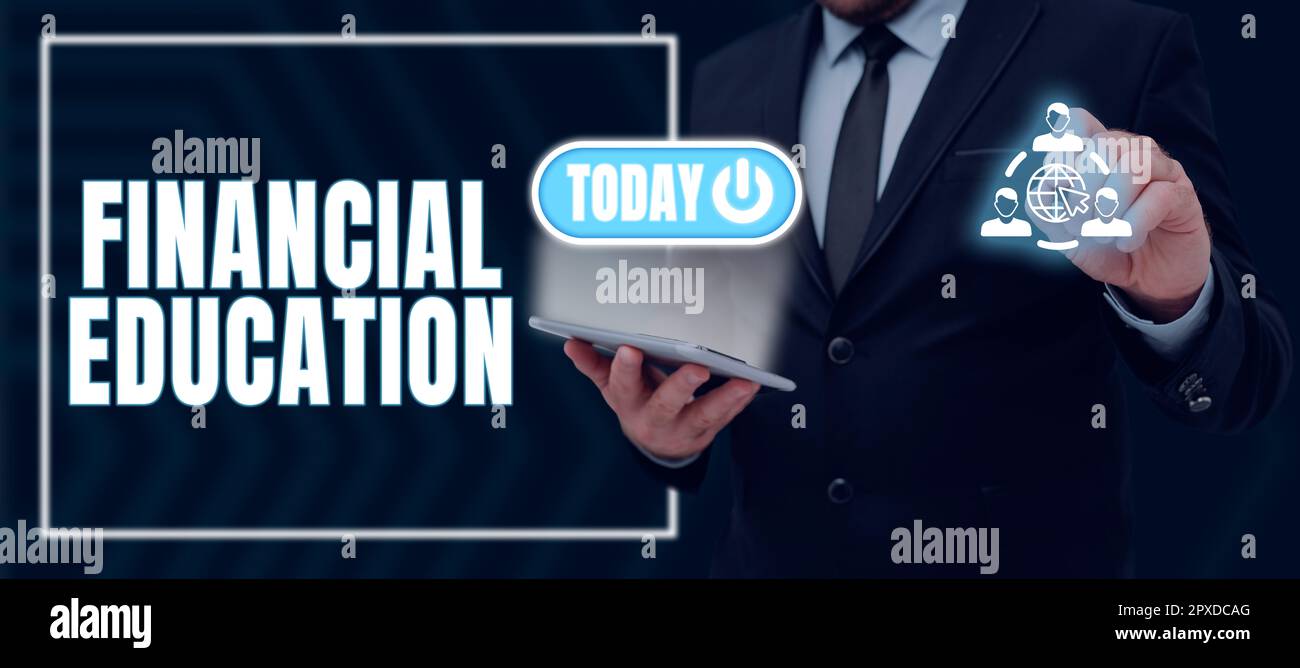 Hand writing sign Financial Education, Business concept Understanding ...