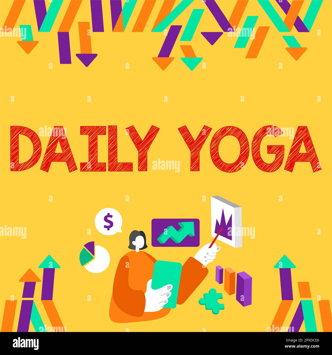 Text showing inspiration Daily Yoga, Word Written on series of Yoga ...