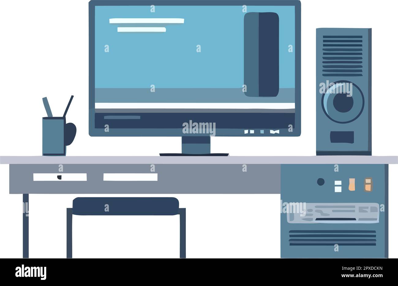 Modern office design with computer equipment backdrop Stock Vector ...