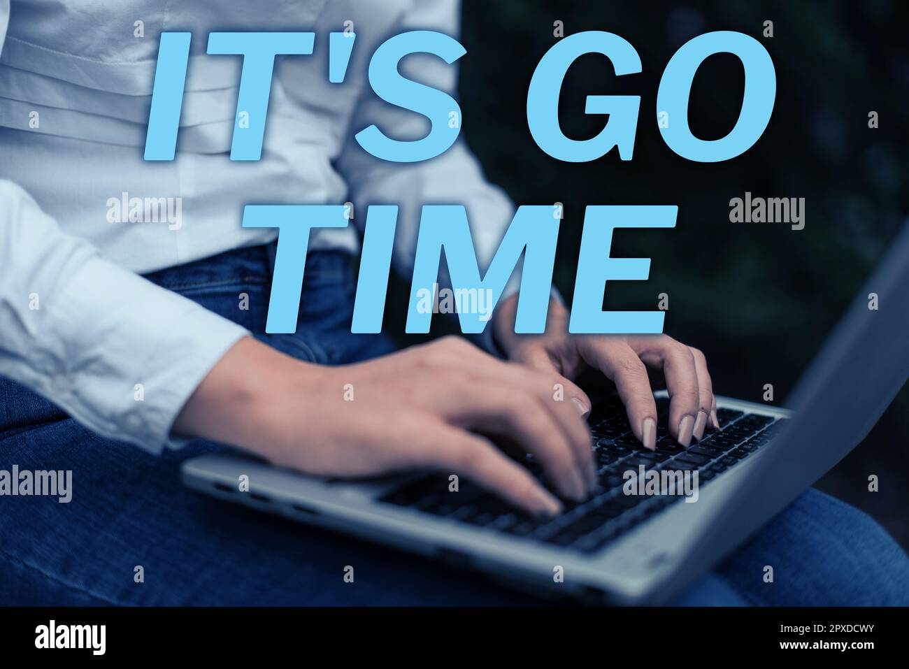 Hand writing sign It's Go Time, Business concept A period to undertake ...