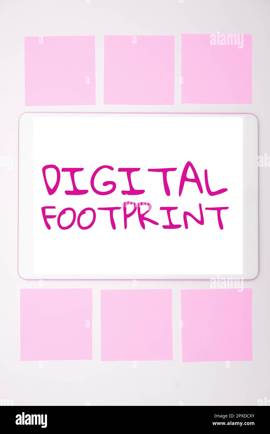 Conceptual display Digital Footprint, Concept meaning uses digital ...