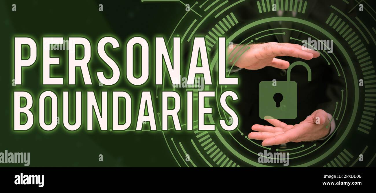 Handwriting text Personal Boundaries, Word Written on something that ...