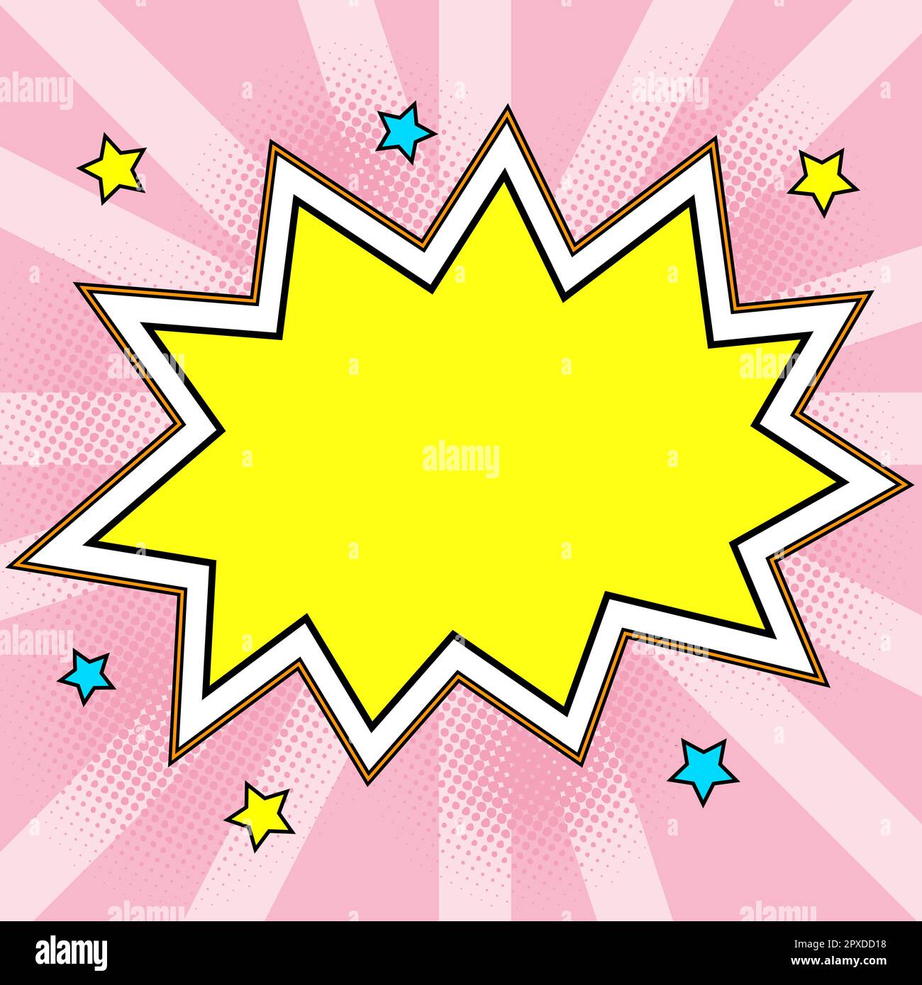 Comic Speech Bubble With Copy Space And Doodles. Empty Explosion ...