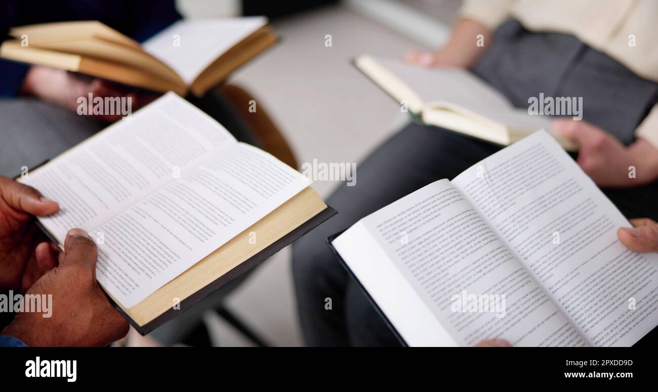 Group Of Multiethnic Friends Reading Bible Together Stock Photo - Alamy