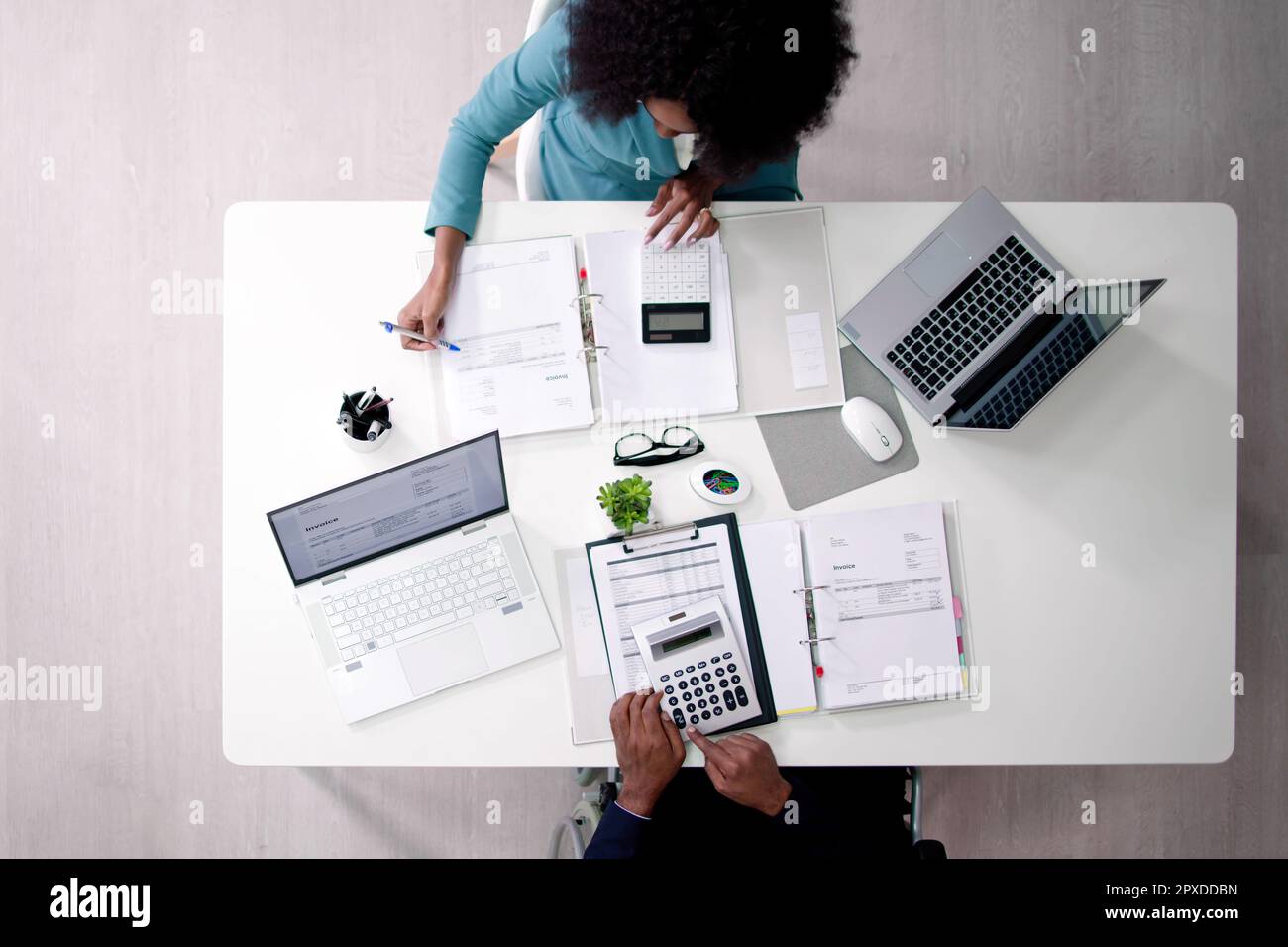 Accountant Using Online Invoice For Budget And Tax Audit Stock Photo ...