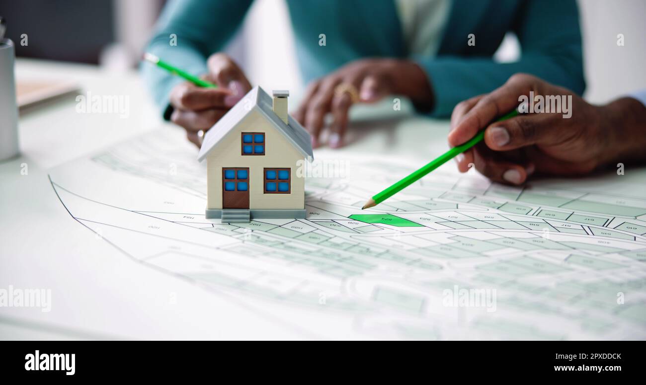 Land Plot And Cadastre Map. House Development Stock Photo - Alamy