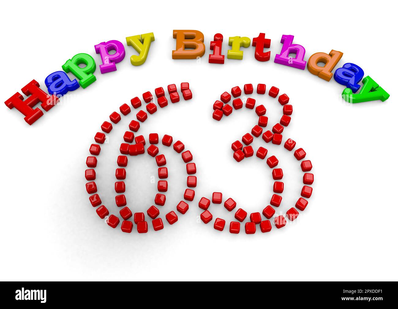 A 3D Rendering with lettering Happy Birthday and a big red number Stock ...
