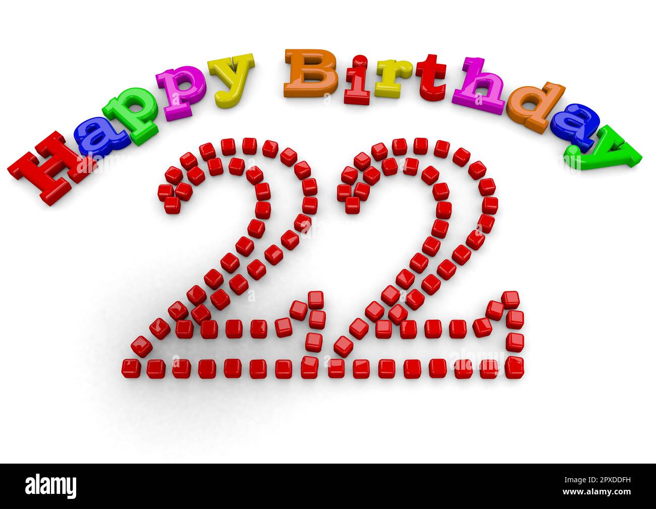 A 3D Rendering with lettering Happy Birthday and a big red number Stock ...