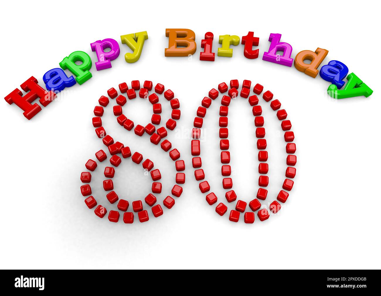 A 3D Rendering with lettering Happy Birthday and a big red number Stock ...