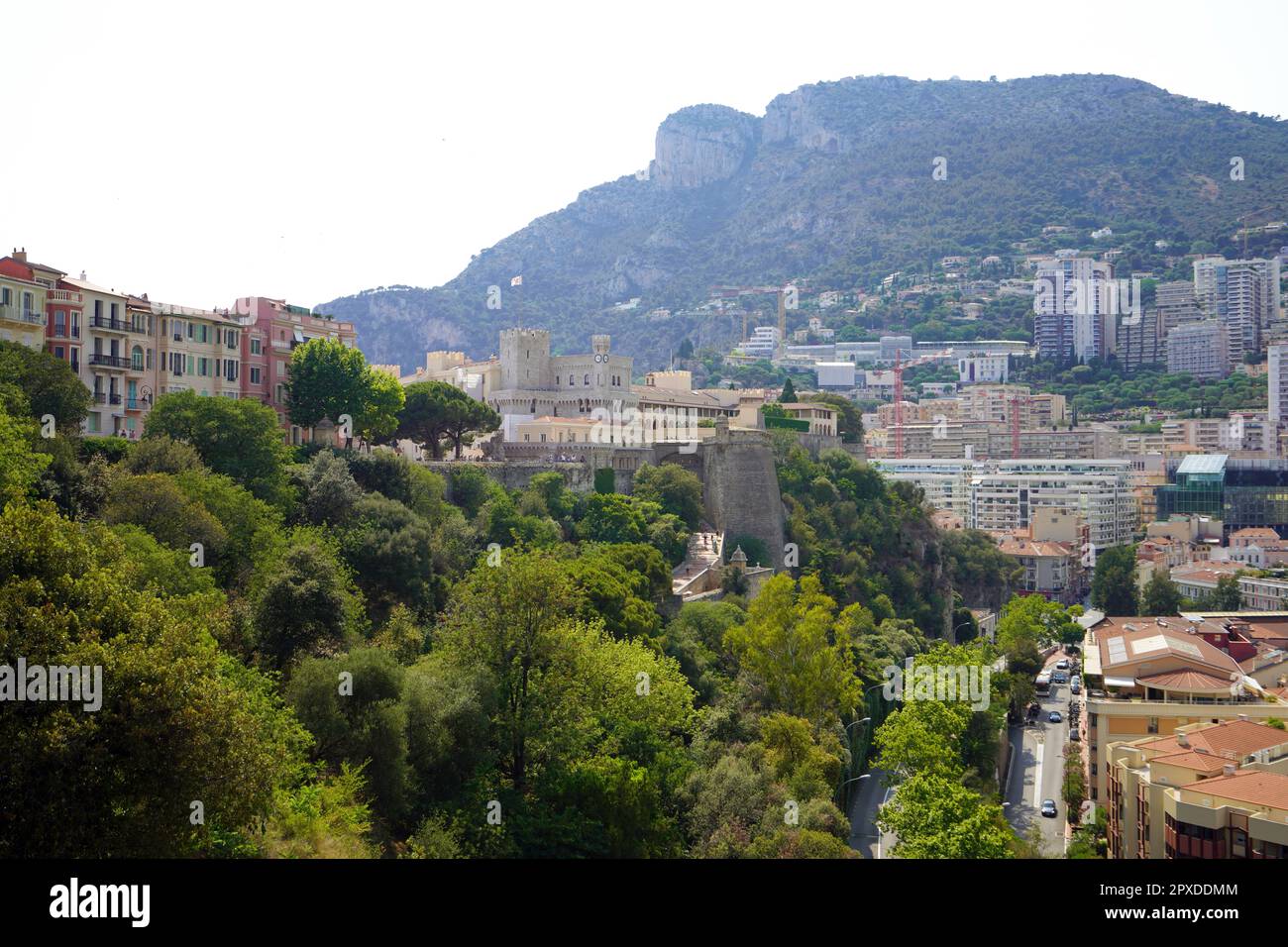Panoramic view of Monaco with the Prince's Palace fortress, official ...