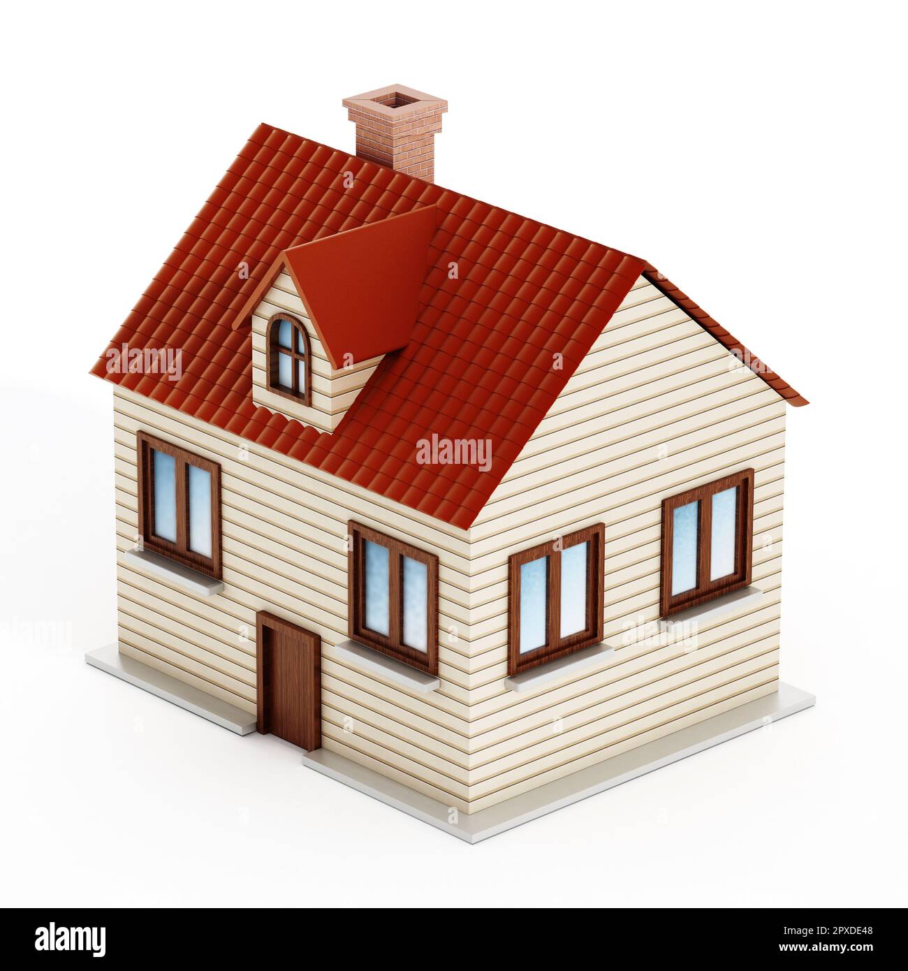 House model isolated on white background. 3D illustration Stock Photo ...