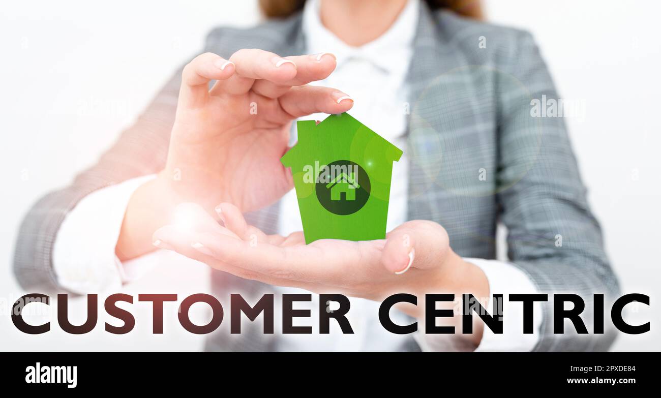 Conceptual Display Customer Centric Business Idea Process Of Looking After Customers To Ensure