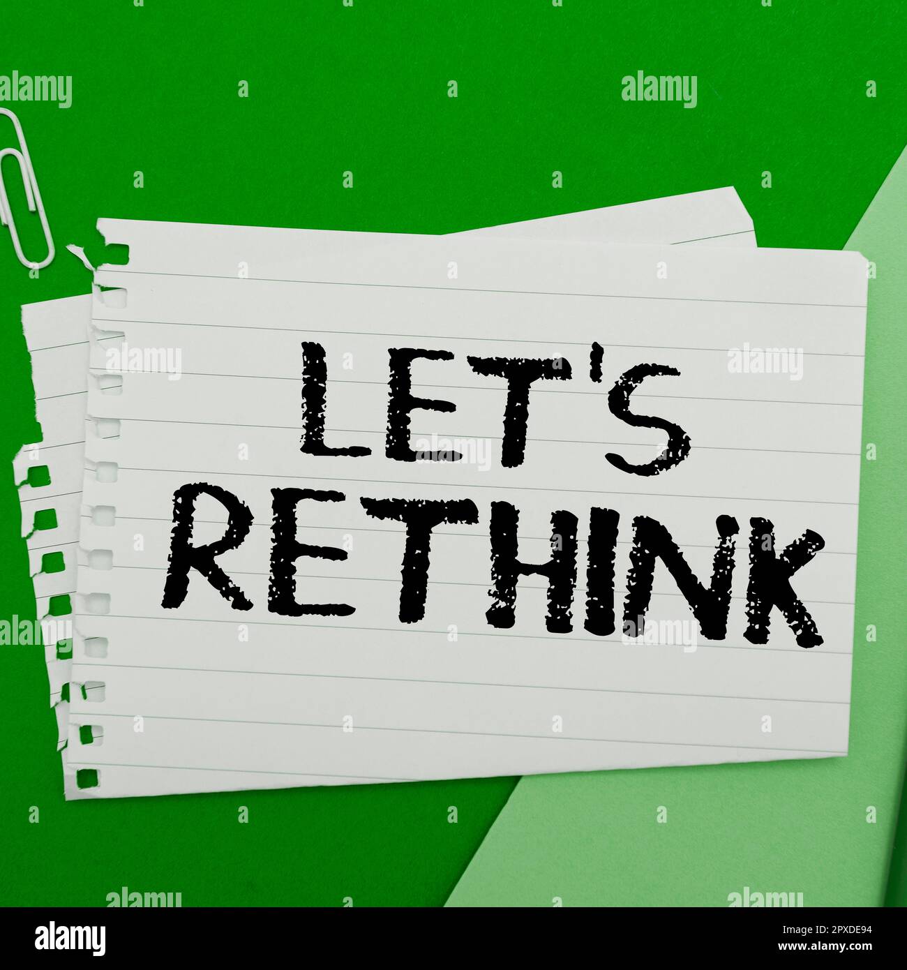 Hand writing sign Let's Rethink, Business showcase an Afterthought To ...
