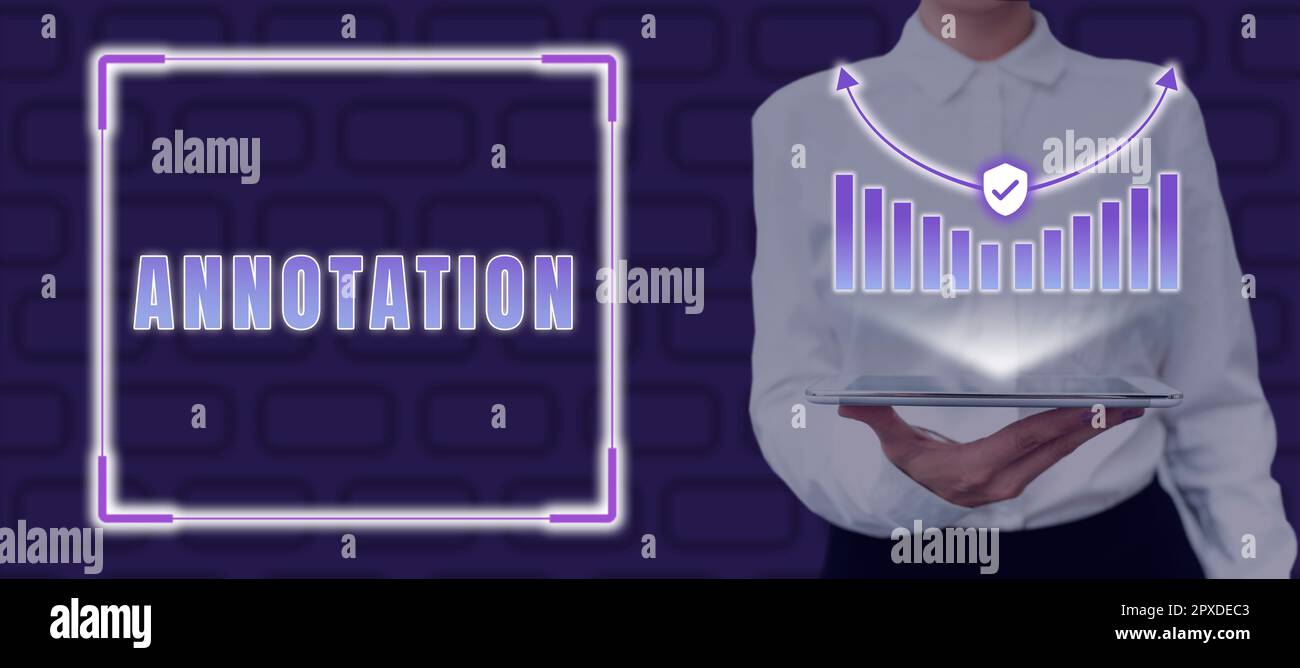 Conceptual caption Annotation, Word for note added by way of comment or ...