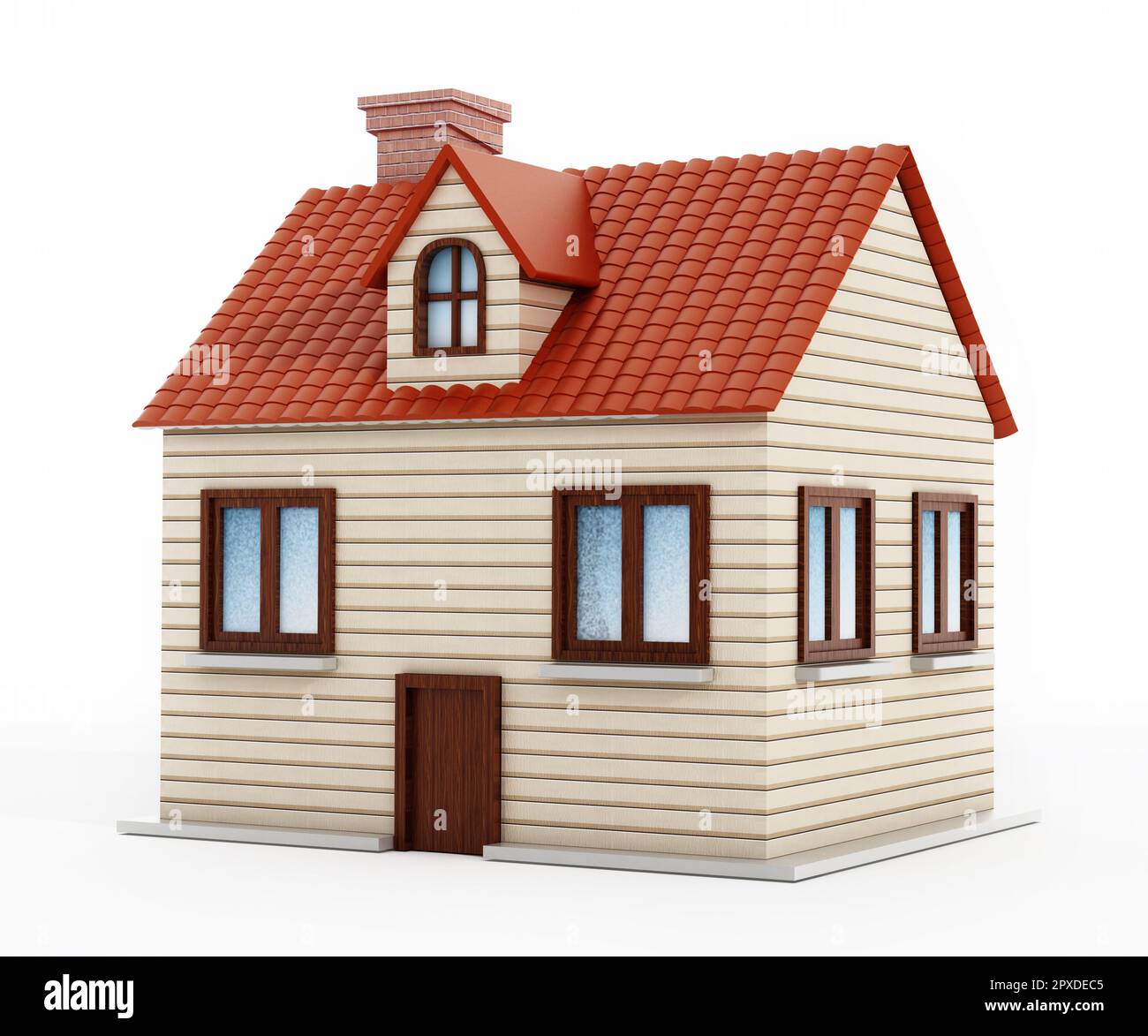 House model isolated on white background. 3D illustration Stock Photo ...