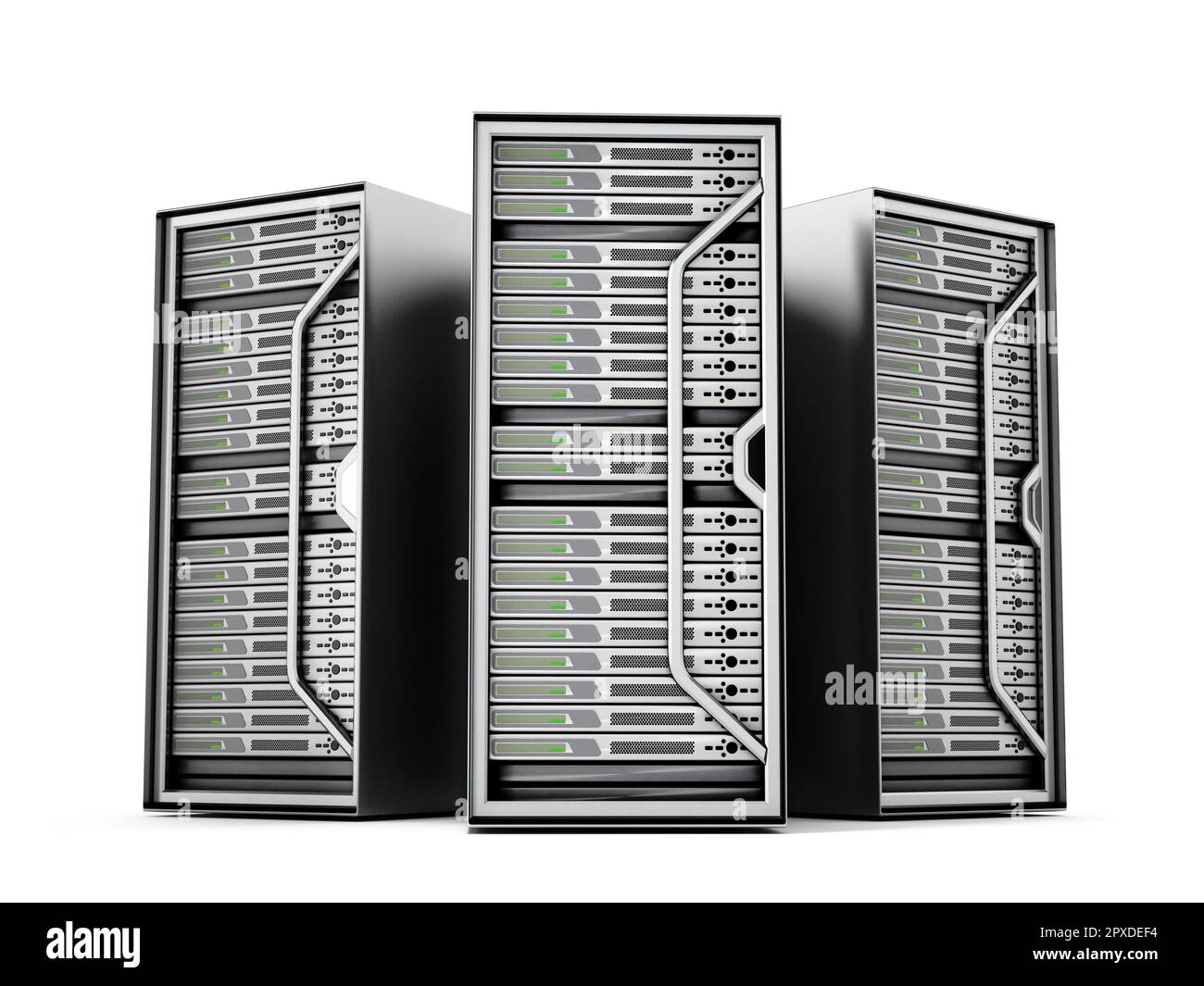 Network servers isolated on white background. 3D illustration Stock ...