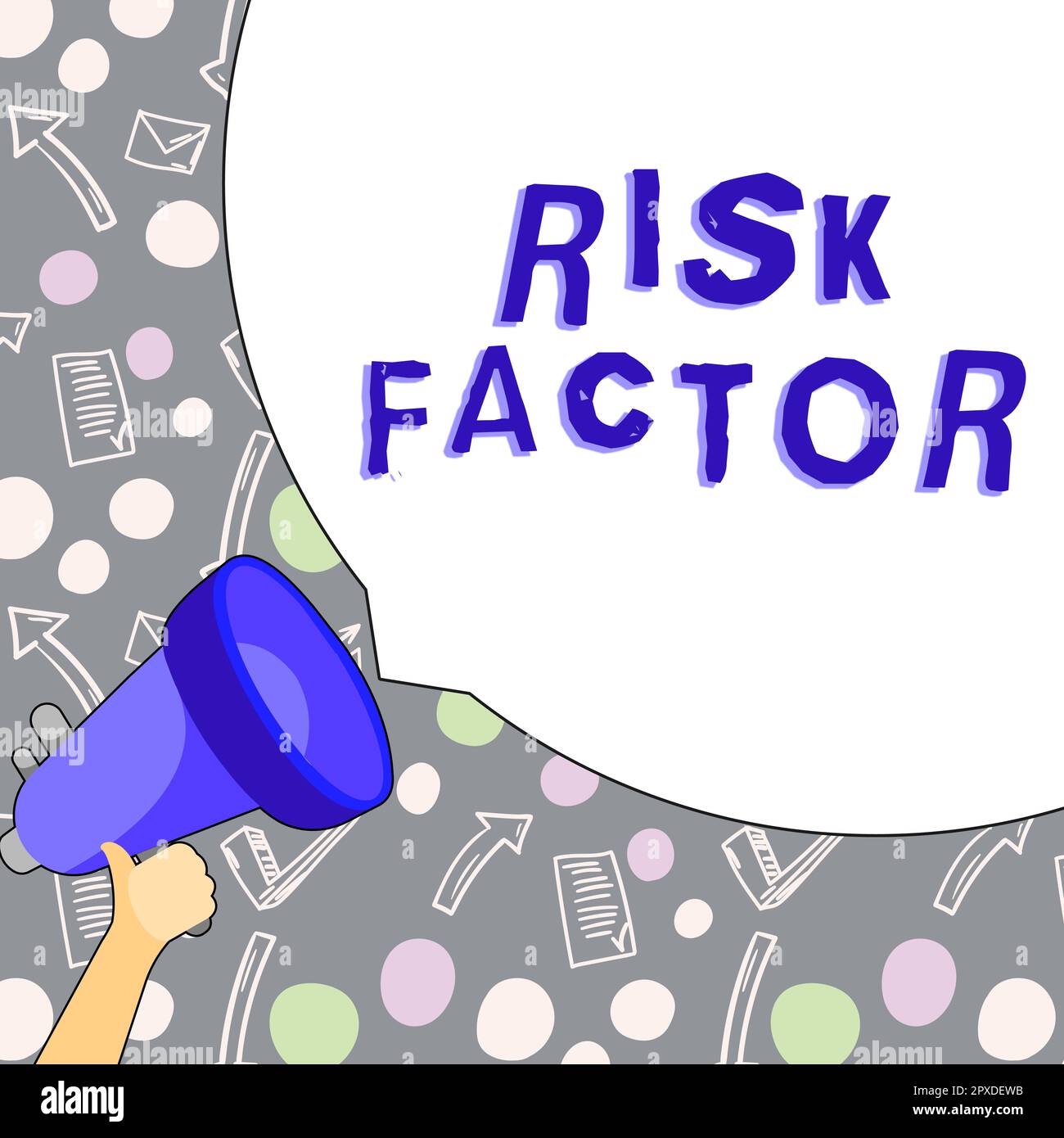 Text caption presenting Risk Factor, Word Written on Something that ...