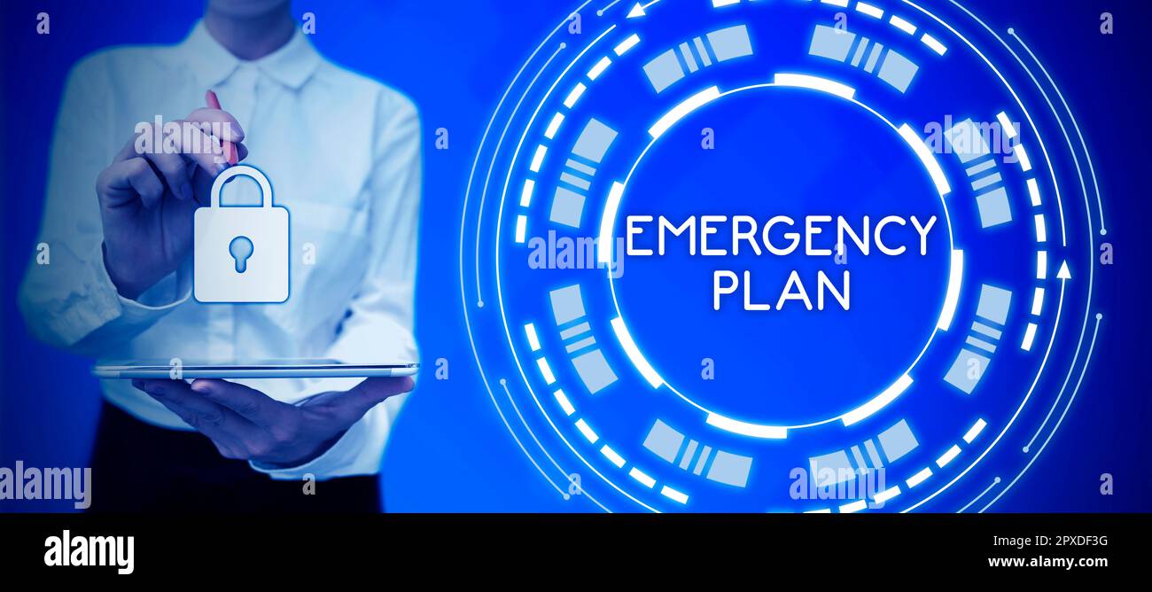 Hand writing sign Emergency Plan, Word Written on Procedures for ...