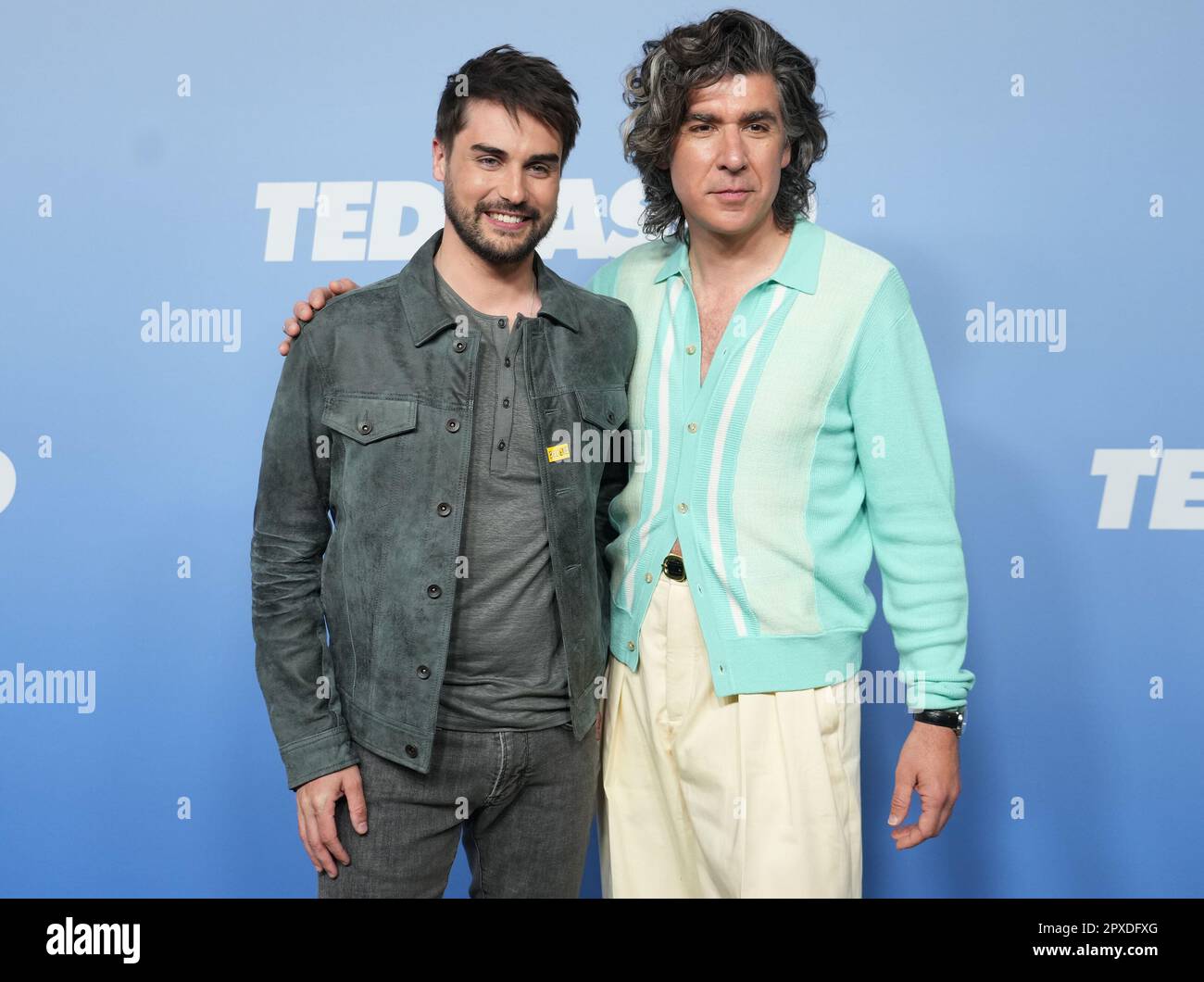 Los Angeles, USA. 01st May, 2023. (L-R) Stephen Manas and James Lance at the TED LASSO Day held ...