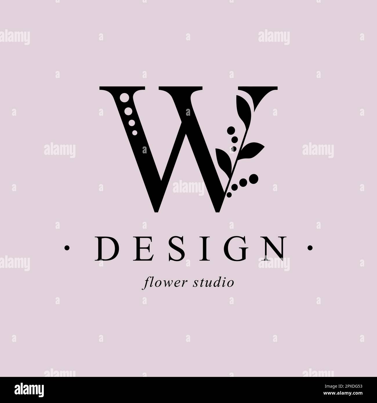 Logo, capital letter w. Monogram of Botanical Minimalistic, Initial ...