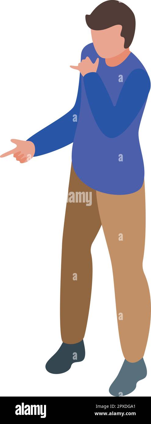 Happy man icon isometric vector. Speak two. Old man Stock Vector Image ...