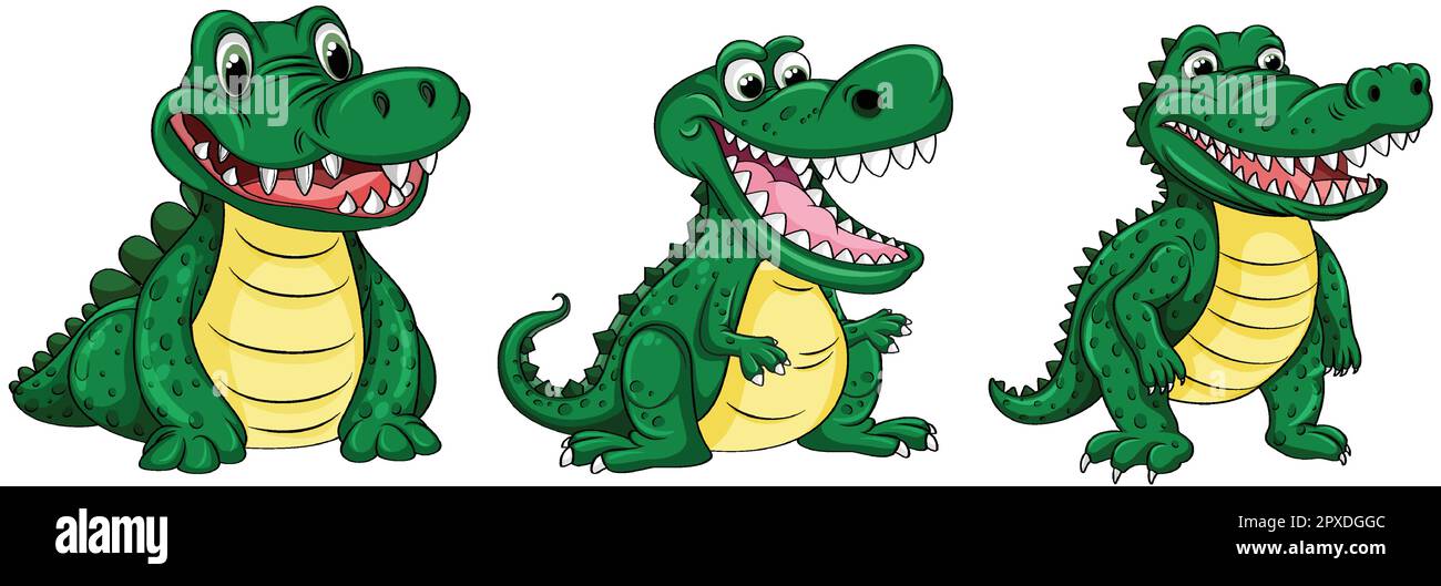 Cute Cartoon Crocodile Character illustration Stock Vector Image & Art ...