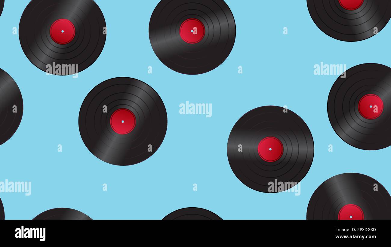 Seamless pattern of retro old hipster musical audio vinyl records from ...