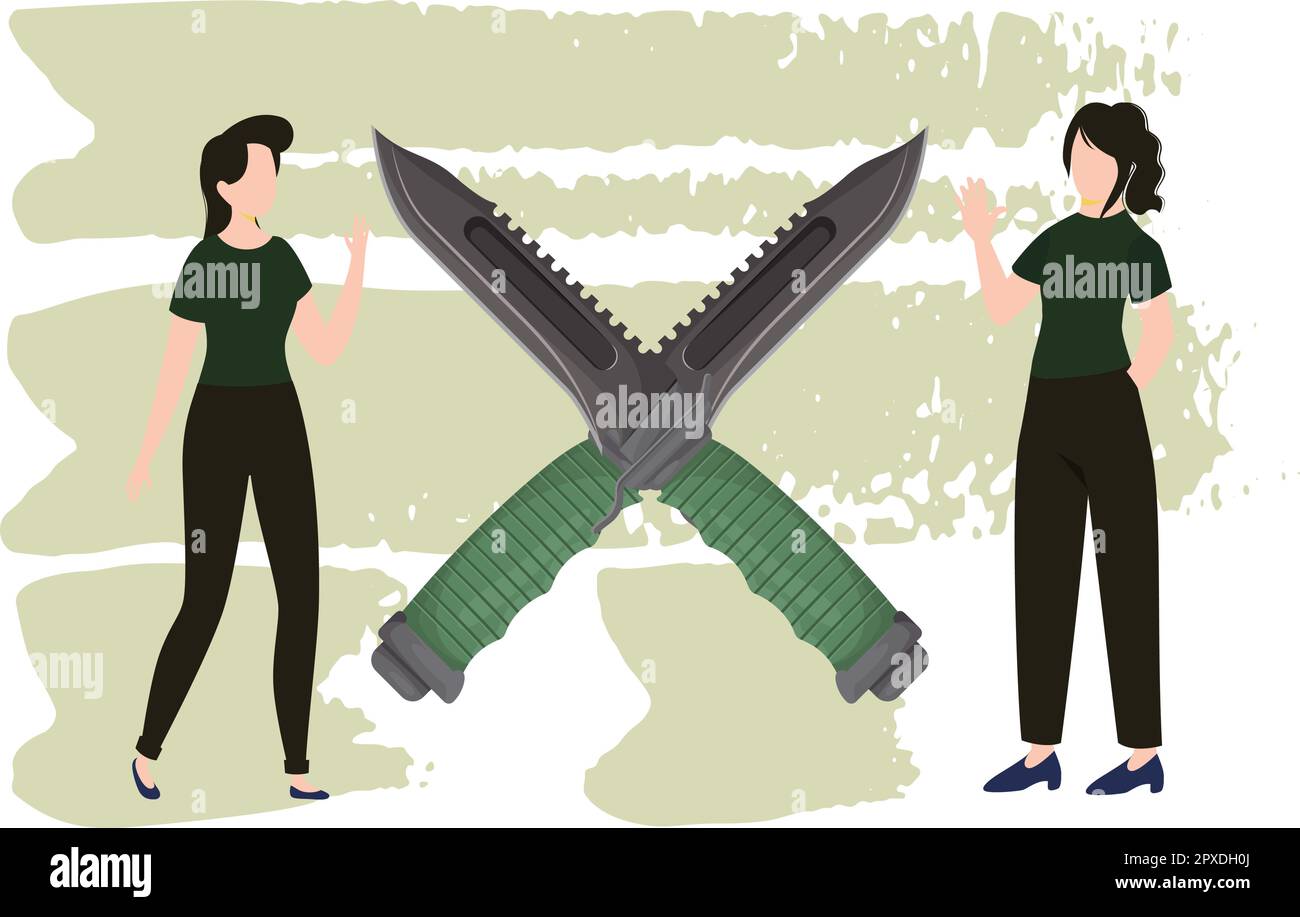 The girls are talking about knives Stock Vector Image & Art - Alamy