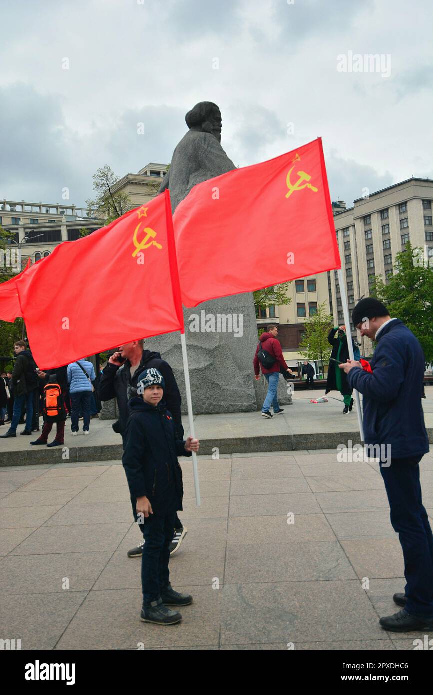 Festive mass-miting of communists and leftist parties.Revolution Square ...
