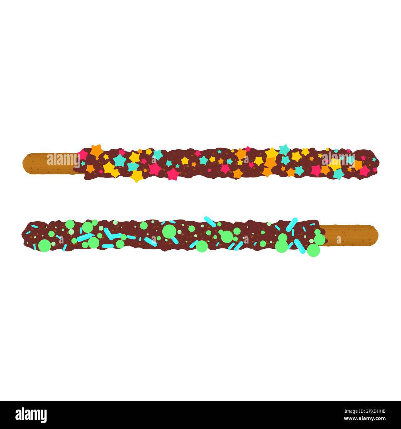 Frosted chocolate chip cookie sticks in sprinkles Stock Vector Image ...