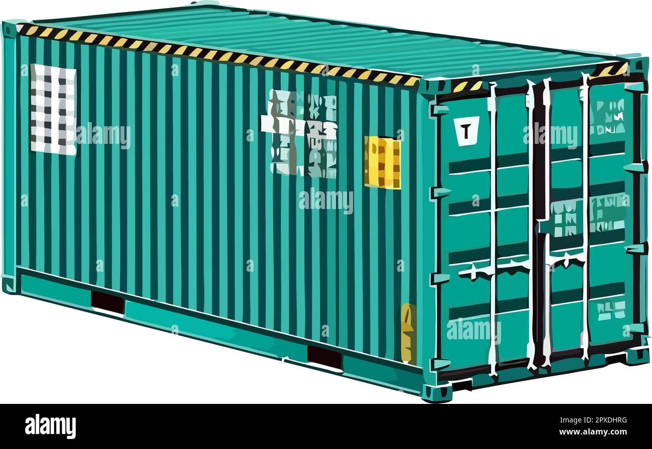 Container ship carrying heavy merchandise for export Stock Vector Image ...