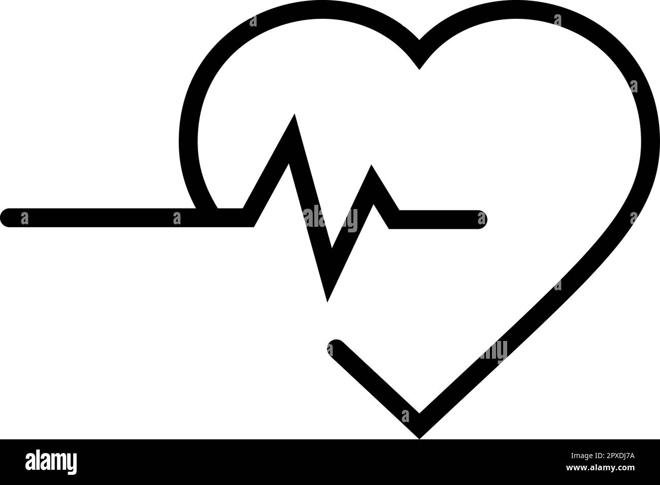 Linear heart icon as a concept of heartbeat and heart pulse Stock ...