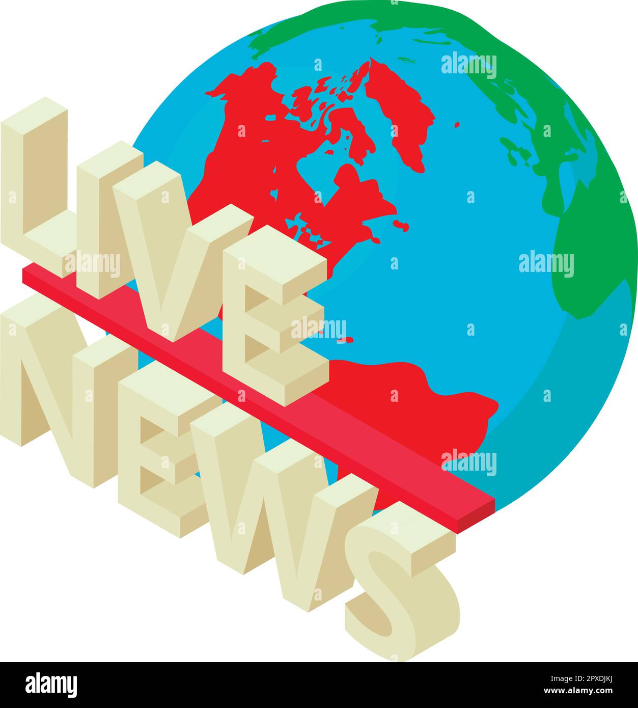 Life stream icon isometric vector. Live news inscription on planet ...