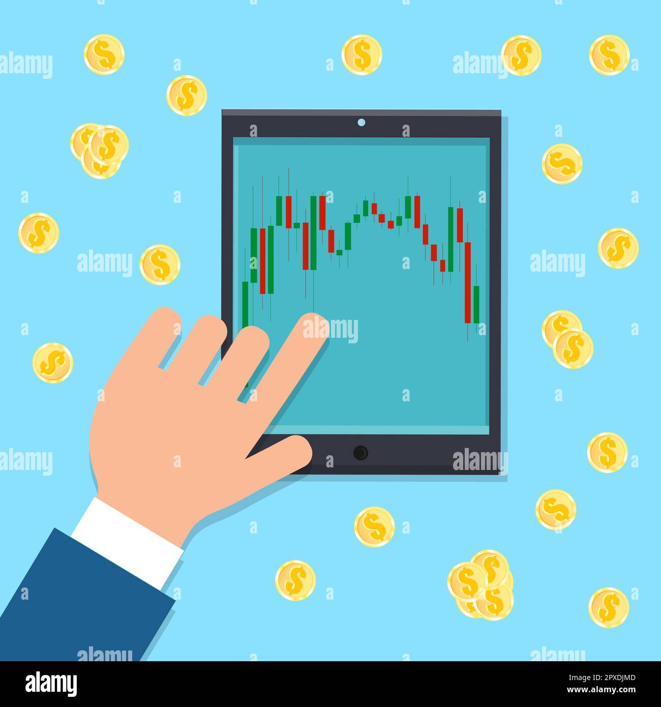 Businessman analyzing charts Stock Vector Images - Alamy