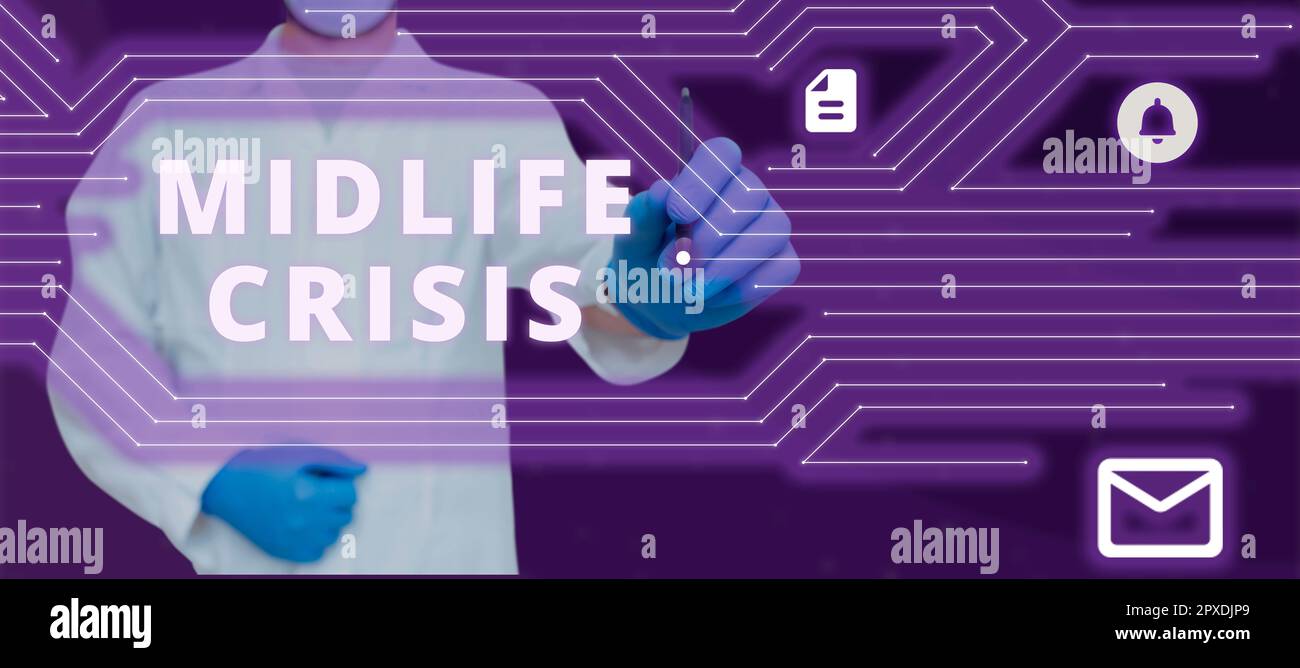 Conceptual display Midlife Crisis, Business idea Software development ...