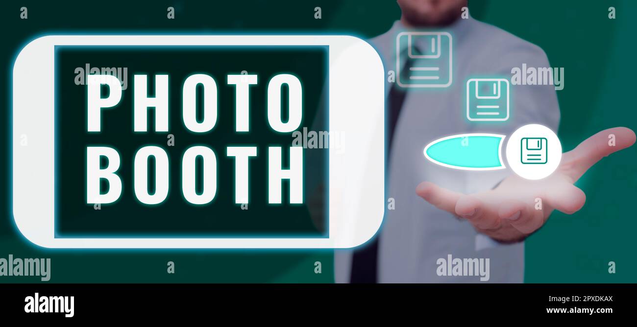 Writing displaying text Photo Booth, Word for form of photo sharing and ...