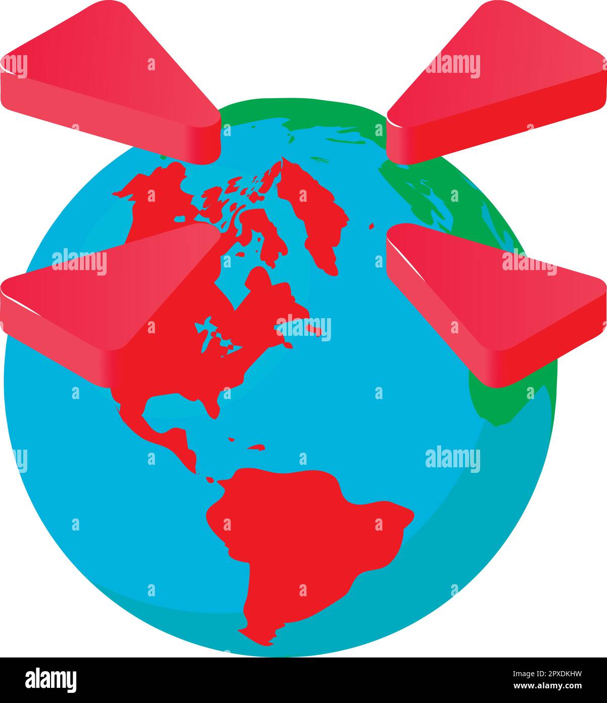 World navigation icon isometric vector. Planet earth globe with ...