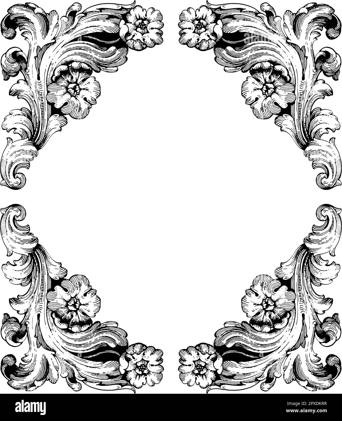 Vector baroque of vintage elements for design. Baroque Scroll as ...