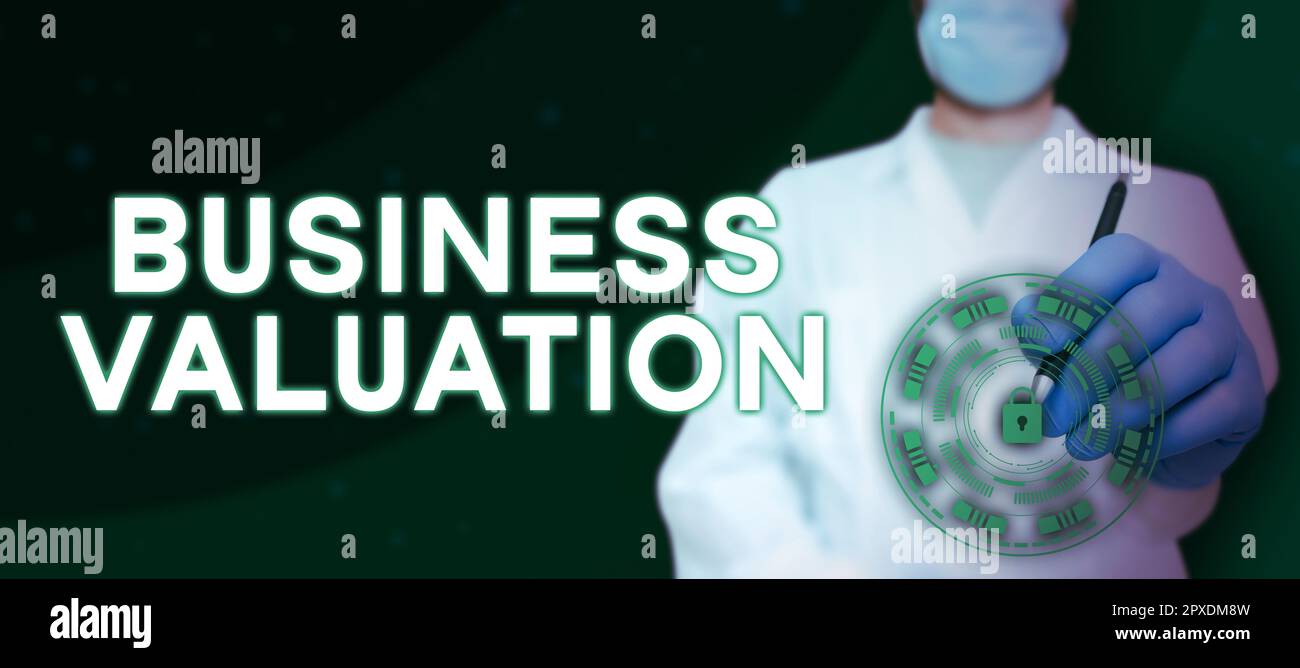 Hand writing sign Business Valuation, Word Written on determining the ...