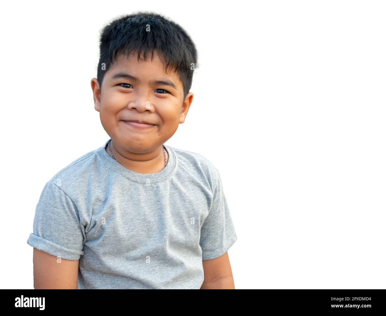 Portrait of smiling boy isolated on white background Stock Photo - Alamy