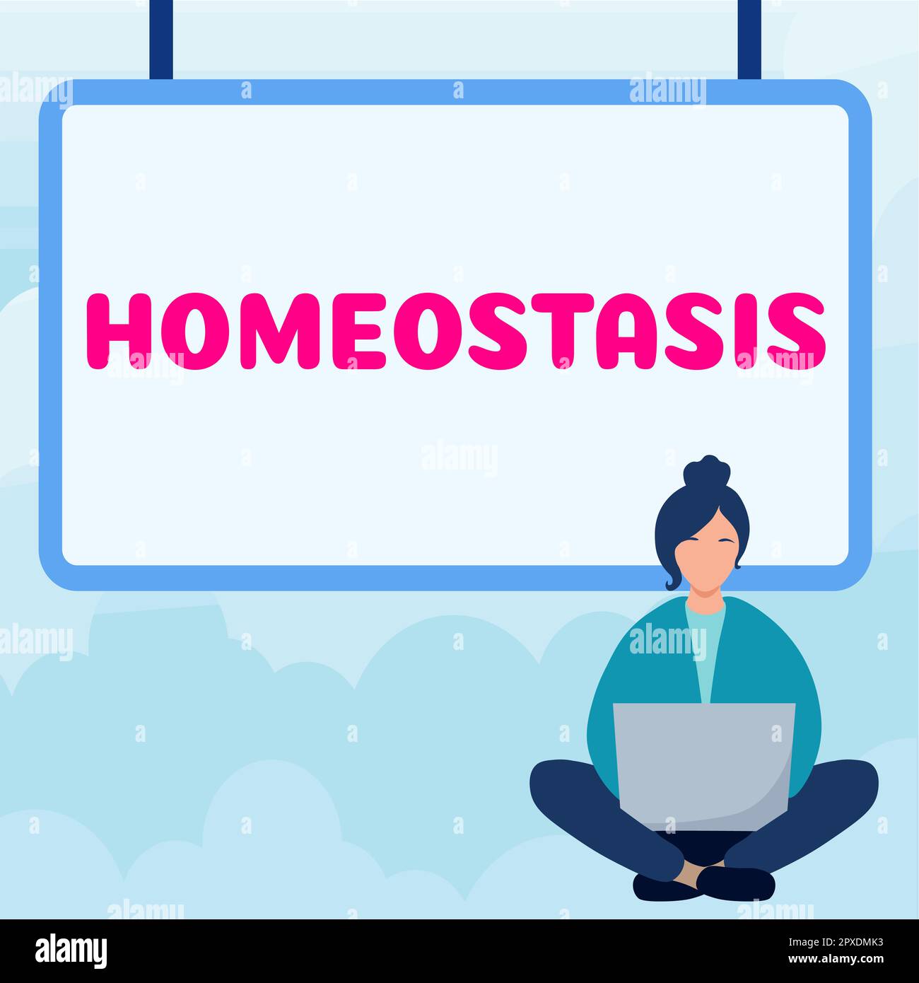Text caption presenting Homeostasis, Business approach the tendency ...