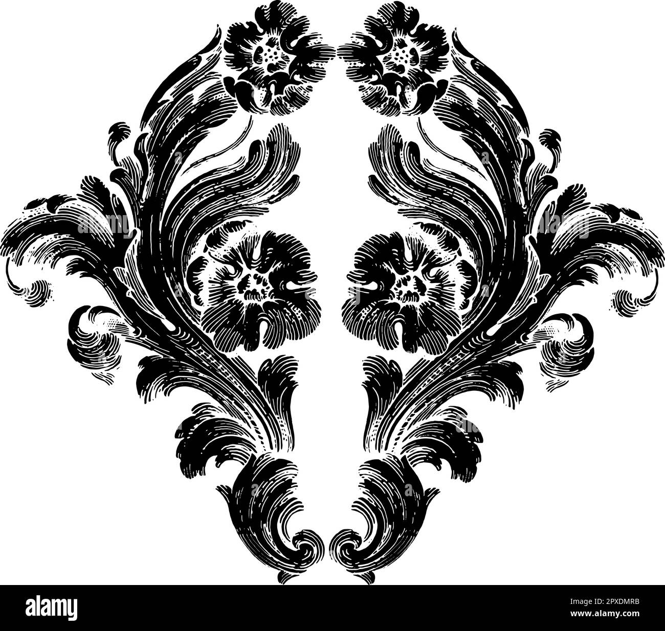 Vector baroque of vintage elements for design. Baroque Scroll as ...