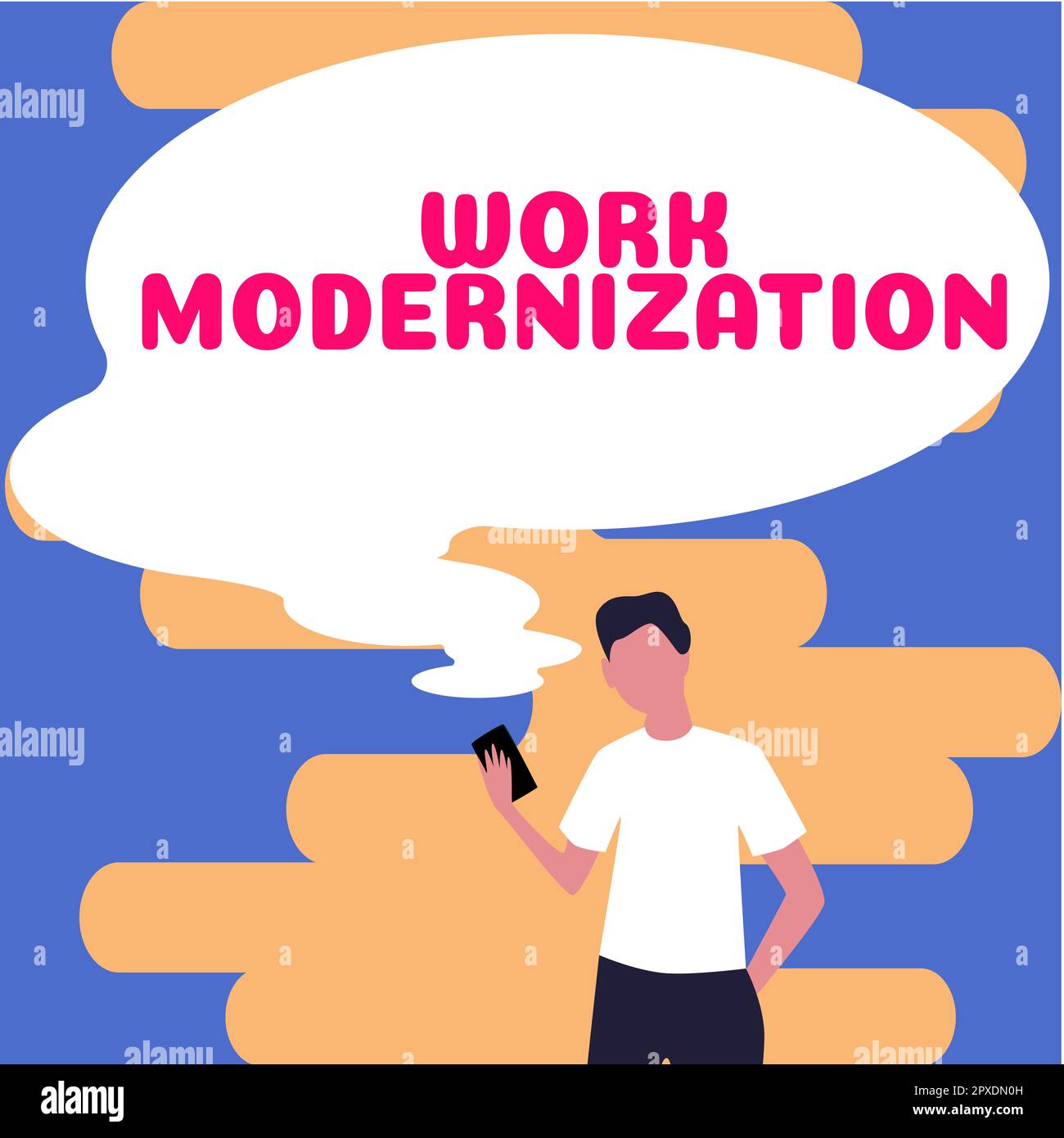 Conceptual caption Work Modernization, Business concept changing ...