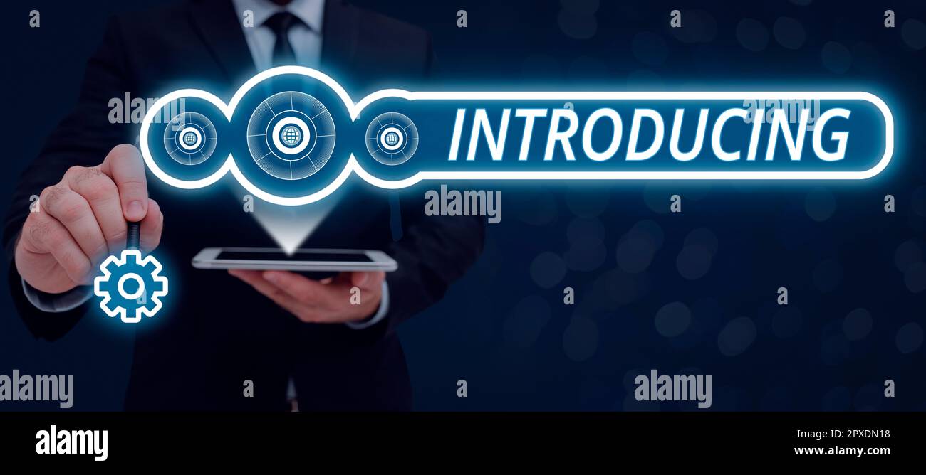 Text caption presenting Introducing, Internet Concept Presenting a ...