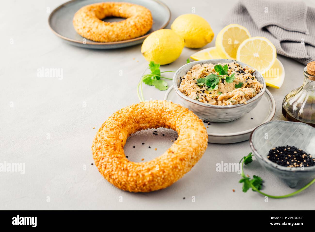 Baba ganoush - Levantine cuisine appetizer made from baked eggplant and ...