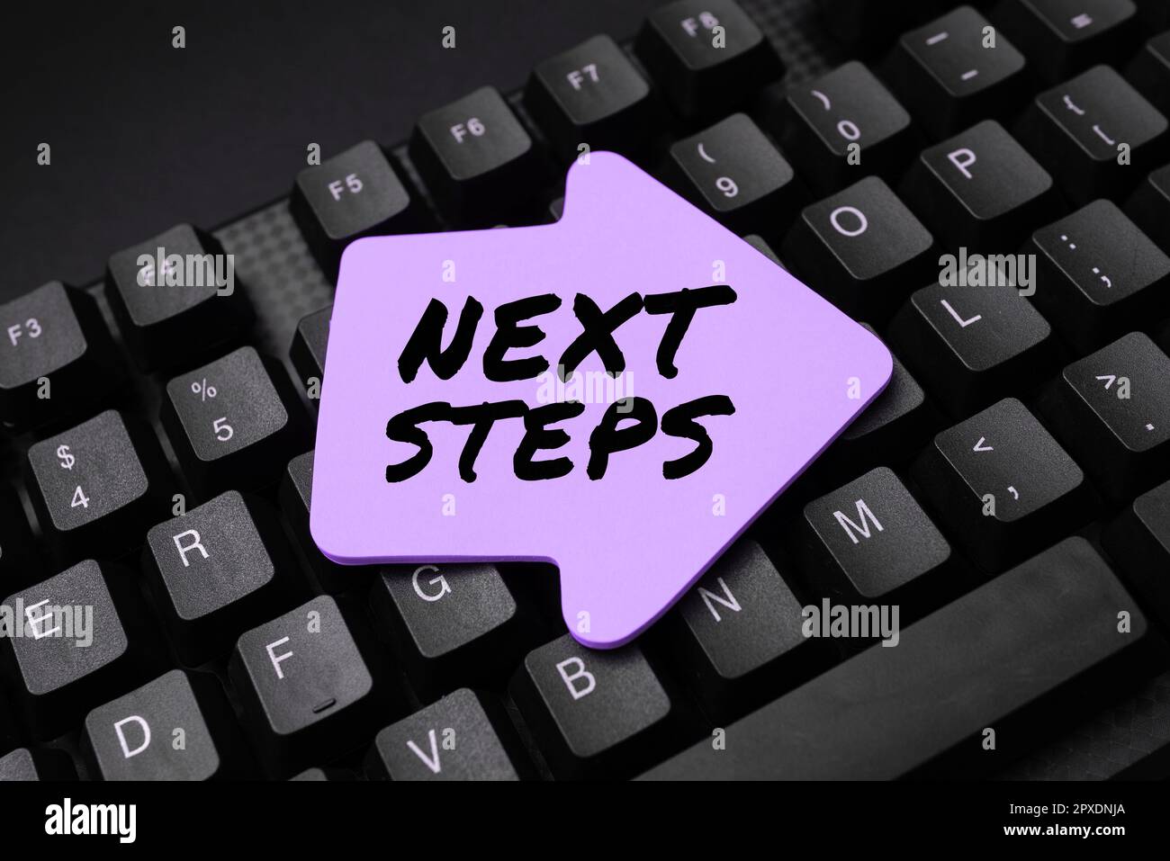 Hand writing sign Next Steps, Internet Concept numper of process going ...
