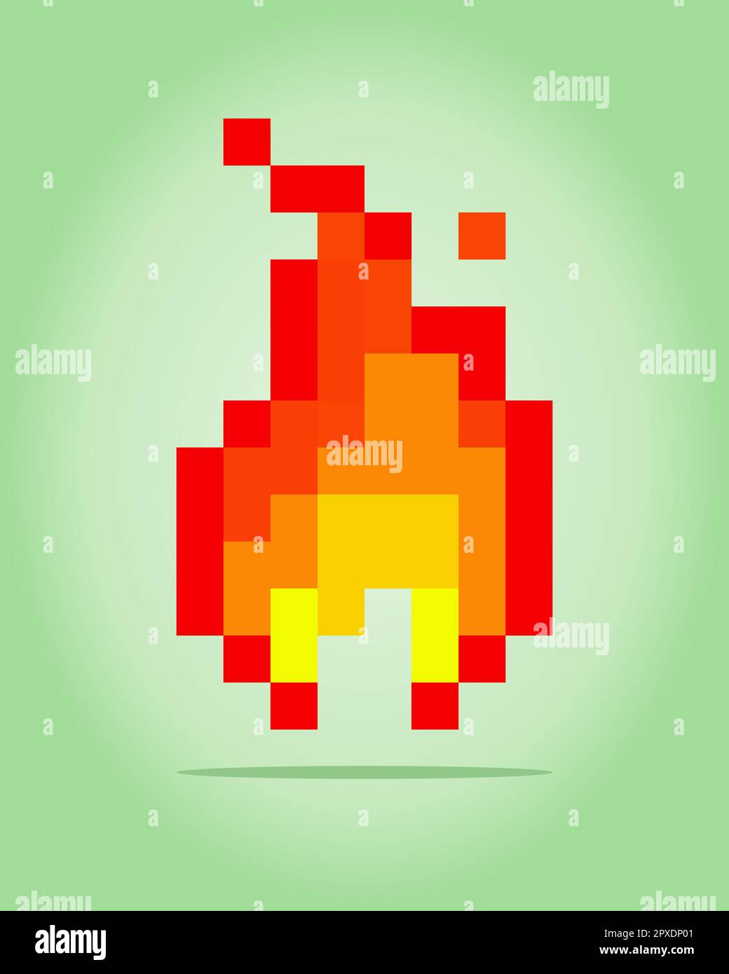 8-bit pixel a fire for GUI image. Asset game on vector illustration ...